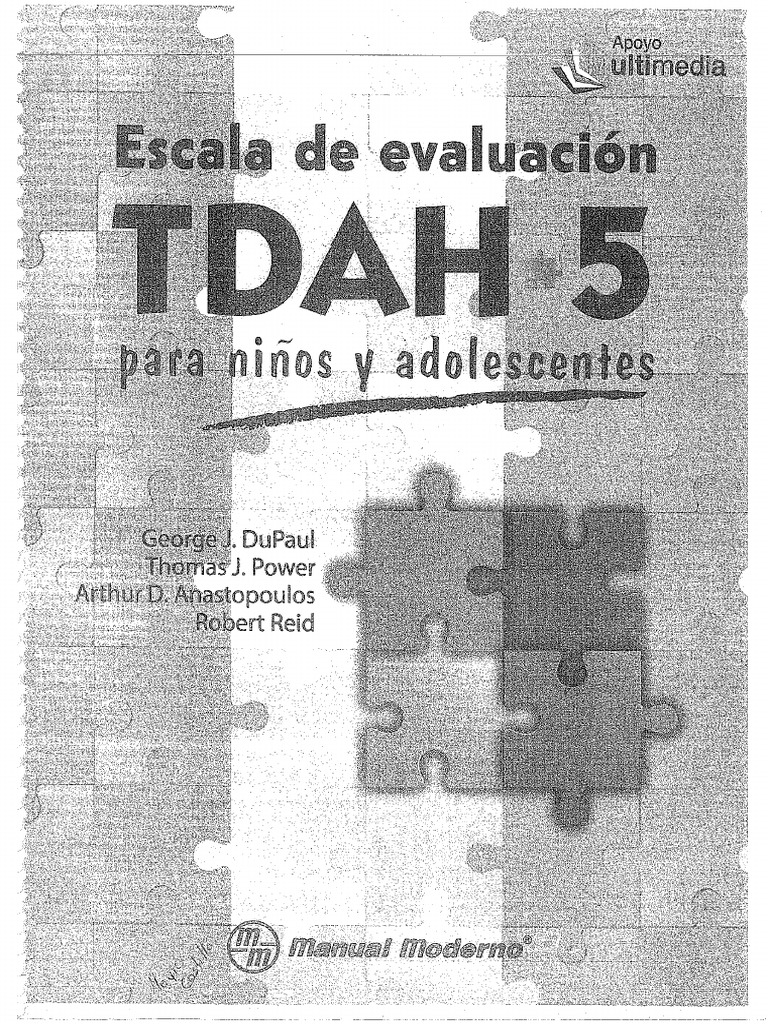 Escala de Evaluacion Tdah Dsm5 Manual Moderno | PDF