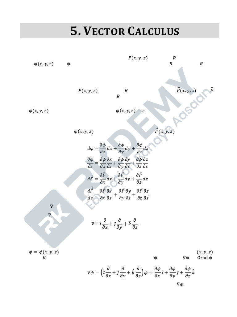Vector Calculus Integration | PDF | Divergence | Gradient