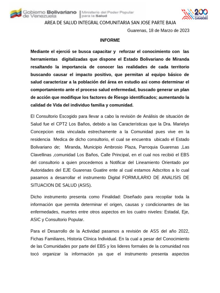 Asic San Jose Parte Baja Ejercicio Ass Informe y Matriz Foda - 120536 ...