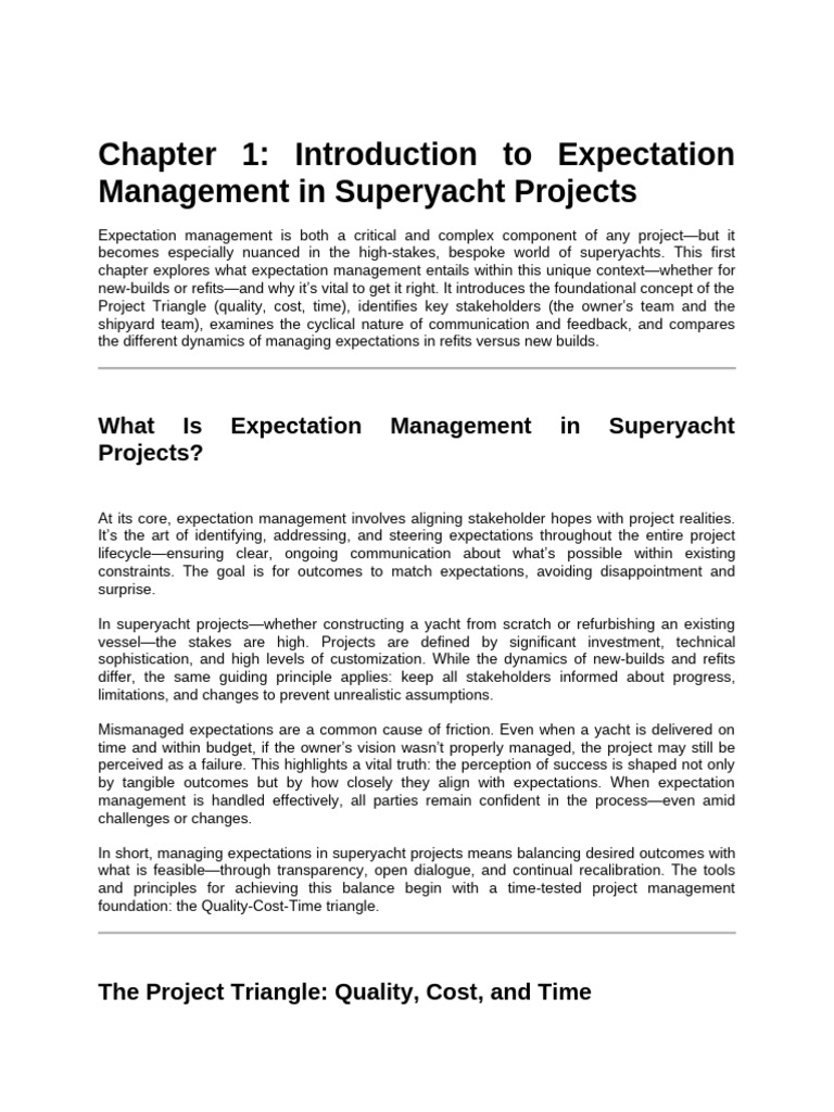 Chapter 1 - Introduction To Expectation Management in Superyacht ...