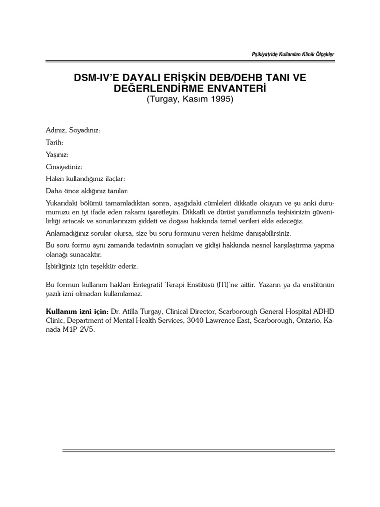 Eriskin Dehb Olcegi | PDF