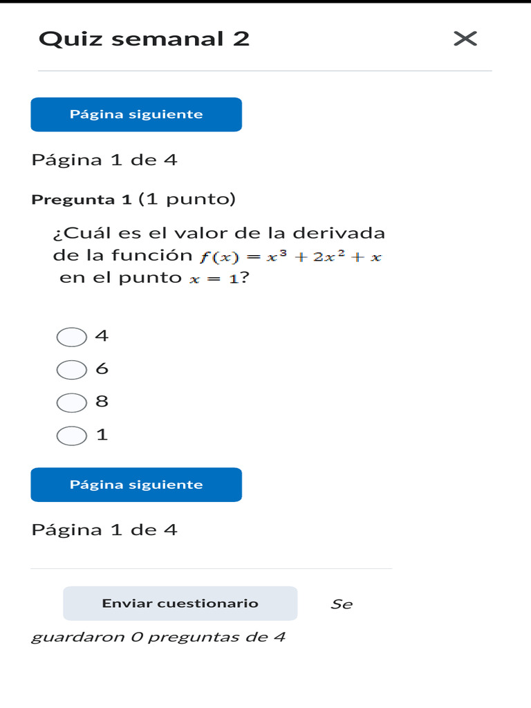 Cuestionarios - Cálculo Diferencial e Integral - Cedvapwc | PDF