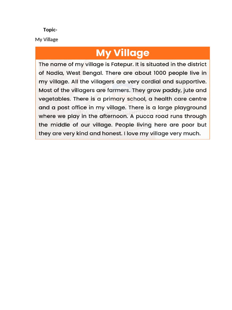 My Village | PDF