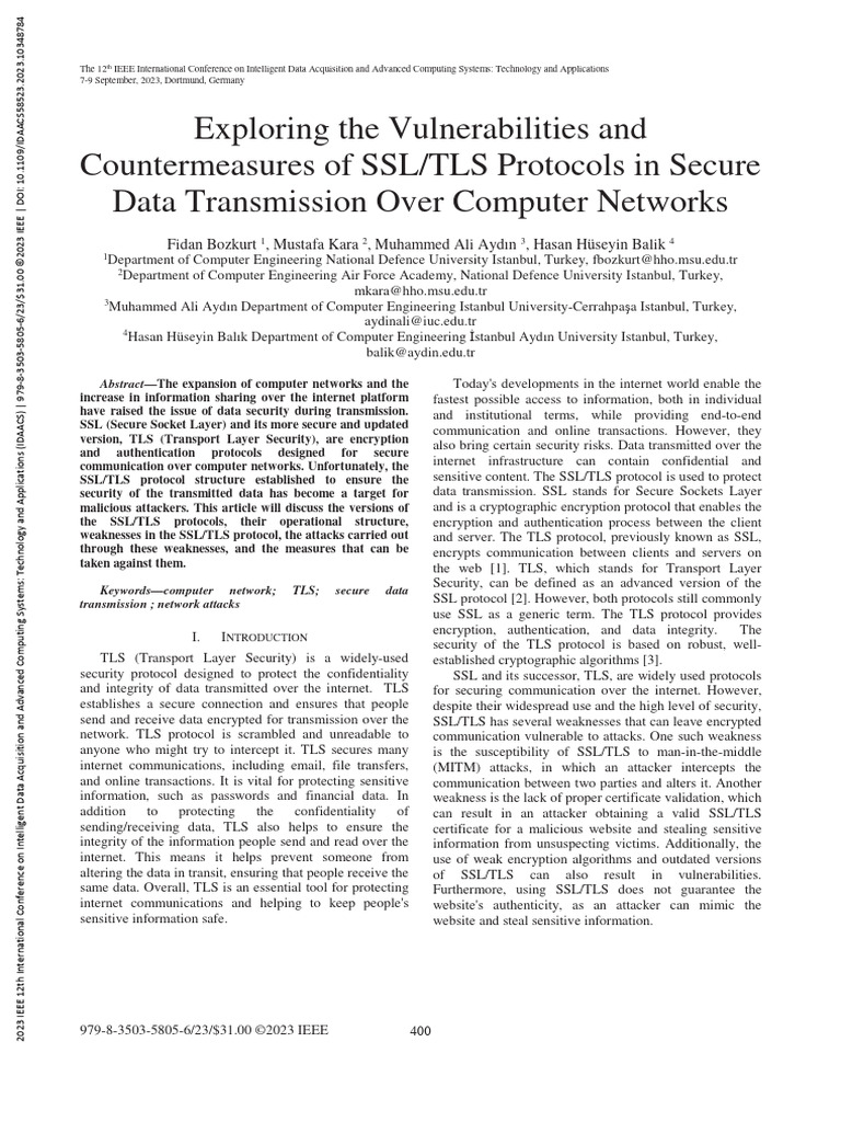 Exploring The Vulnerabilities And Countermeasures Of Ssl Tls Protocols