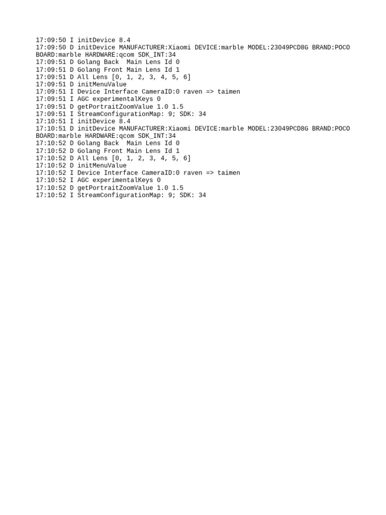Xiaomi POCO Device Camera Initialization | PDF