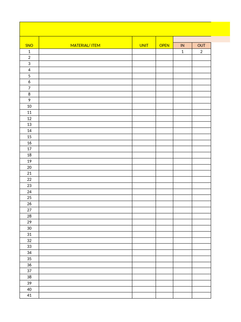 Kitchen Daily Inventory Log | PDF