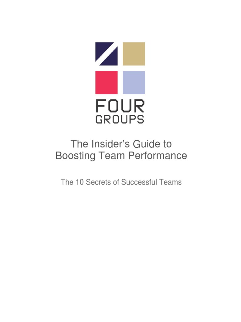 Boosting Team Performance - Four Groups | PDF | Team Building | Employment