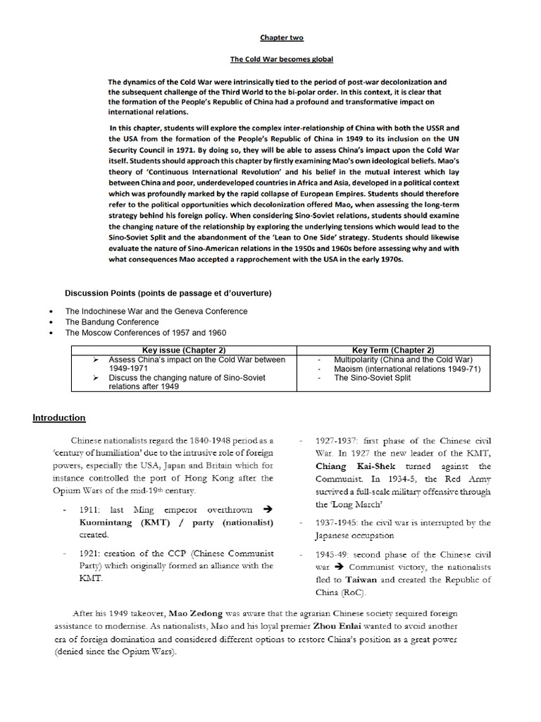 History TH2 Chapter 2 China Student | PDF | Mao Zedong | Soviet Union