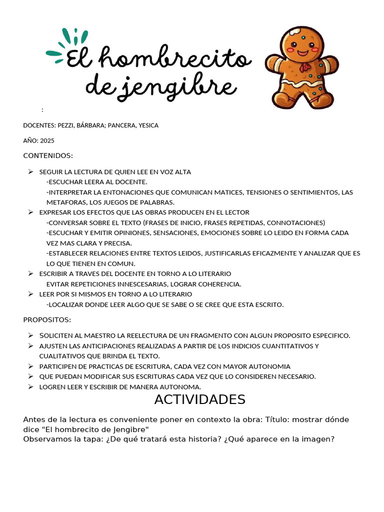 Secuencia Hombrecito de Jengibre | PDF