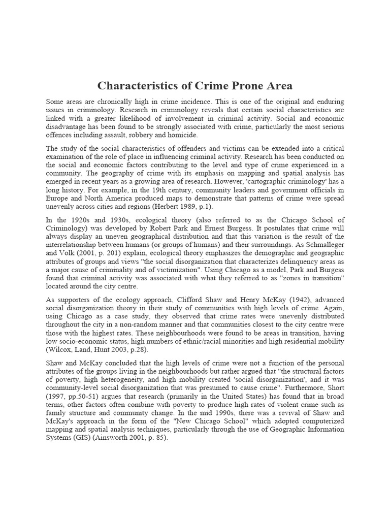 Property Crime in High-Risk Areas | PDF | Criminology | Crimes