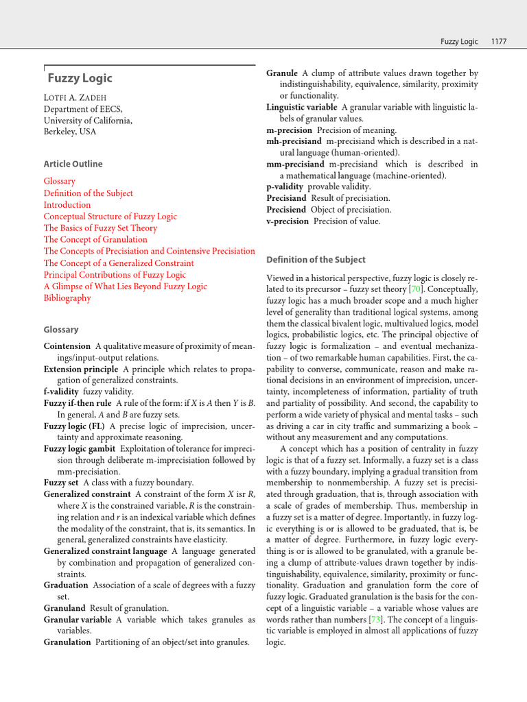 Fuzzy Logic | PDF | Fuzzy Logic | Logic