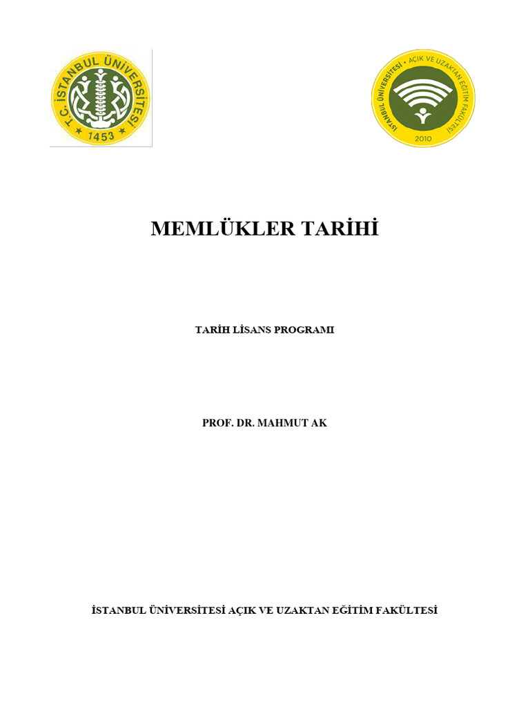 Memloekler Tarh Tarh Lsans Programi Memloekler Tarh Prof DR Mahmut | PDF