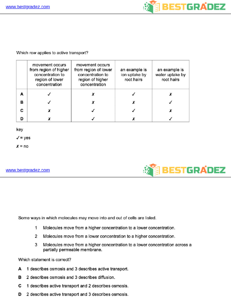 Bio - Chapter 3 (MCQ) | PDF