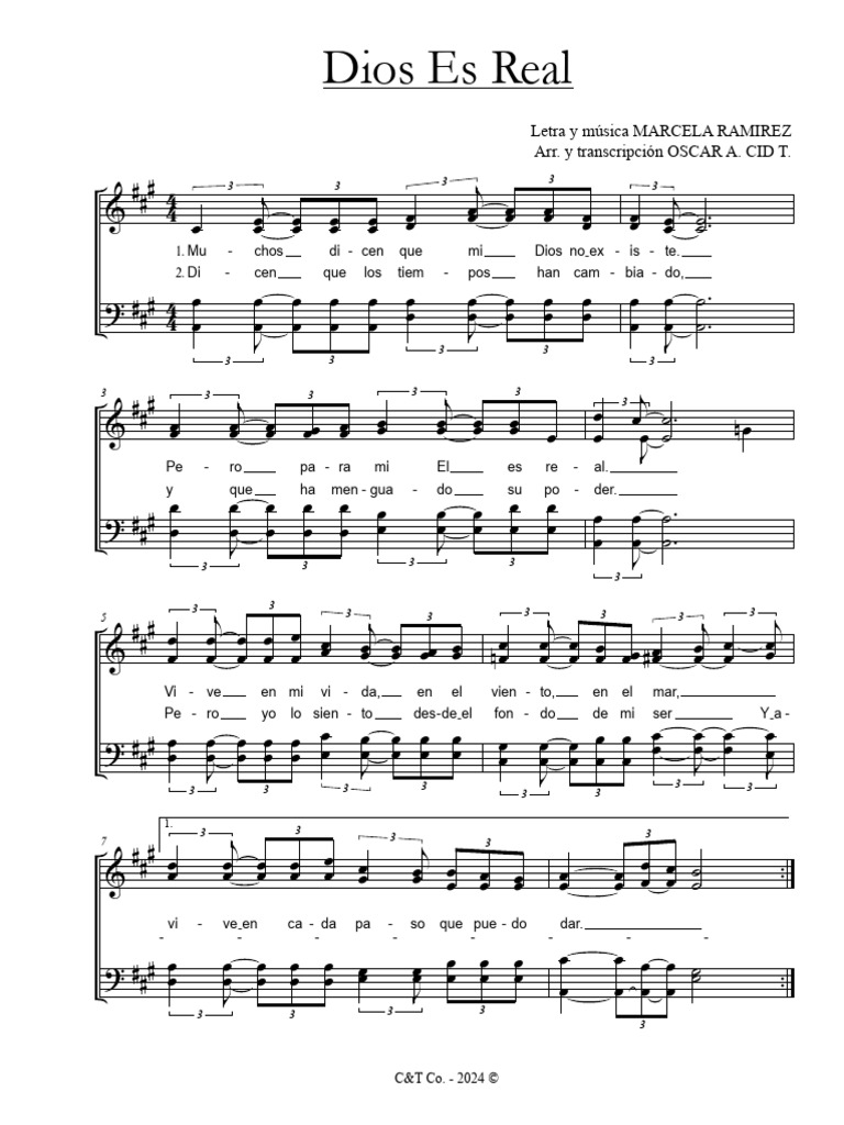 Letra de "Dios Es Real" | PDF
