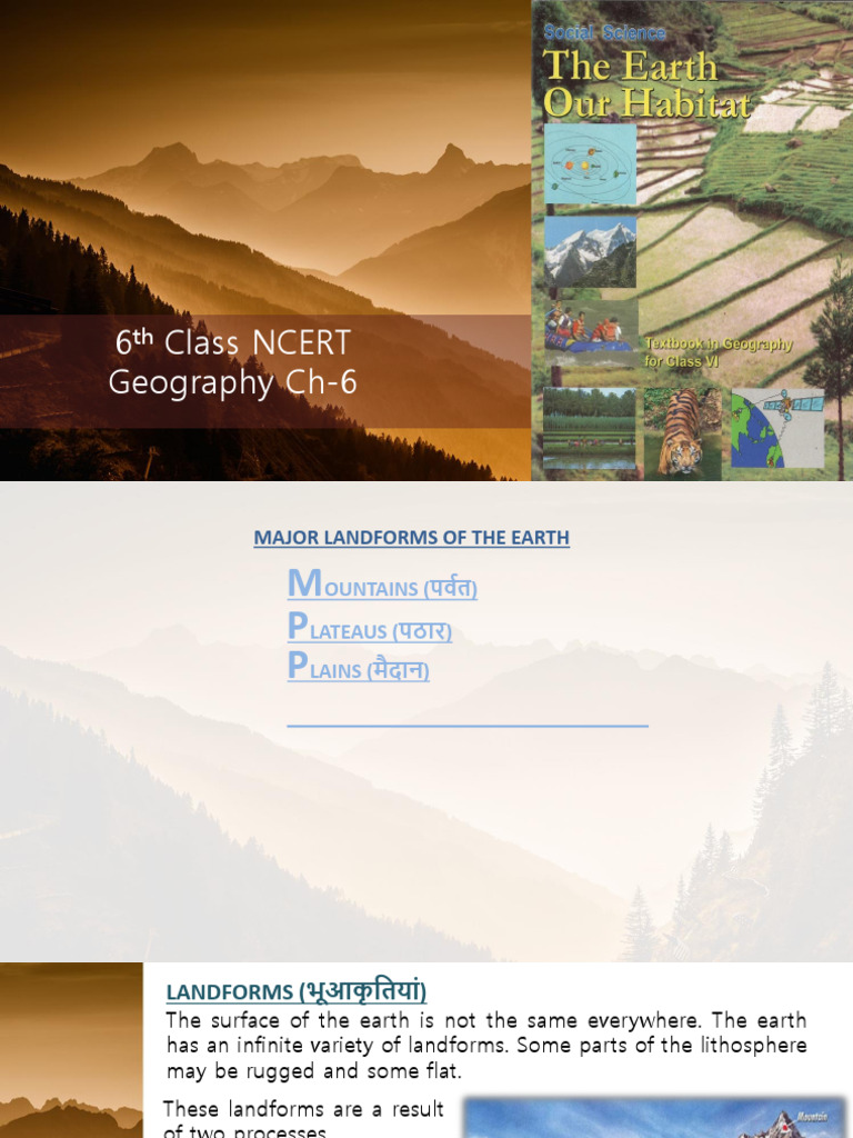 37 NCERT Class 6 Geography Chapter 6 Major Landforms of The Earth | PDF ...