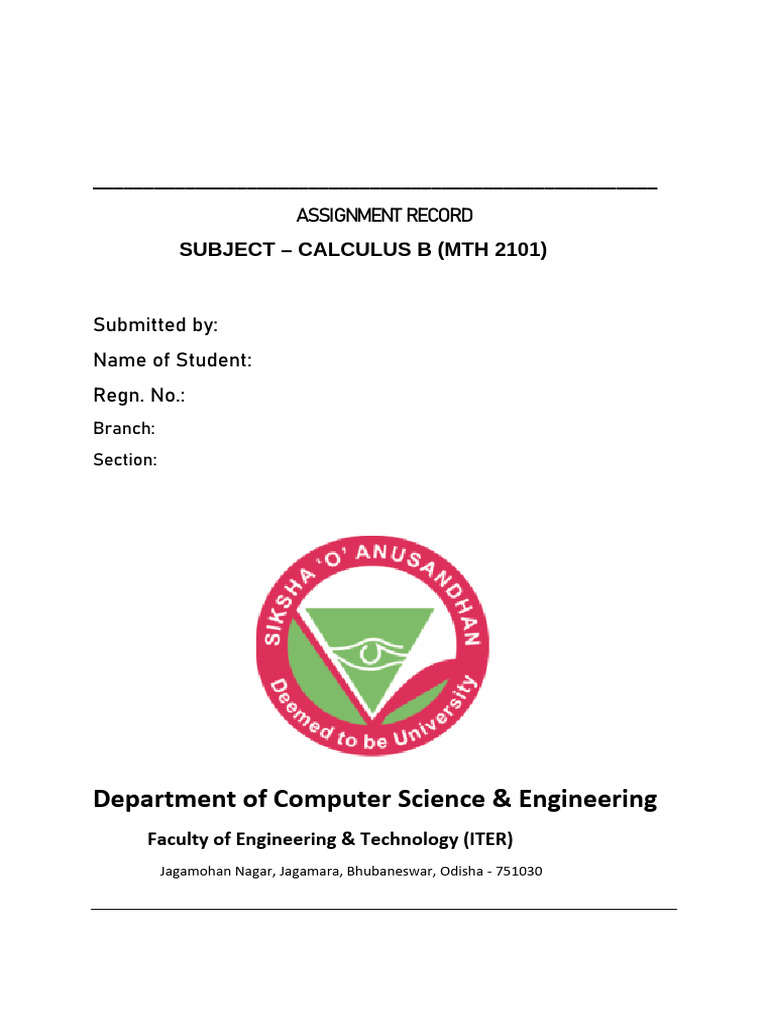 Calculus Cover Page PDF | PDF