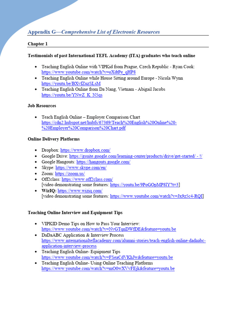 Comprehensive Quick List of Electronic Resources | PDF | English As A Second Or Foreign Language ...