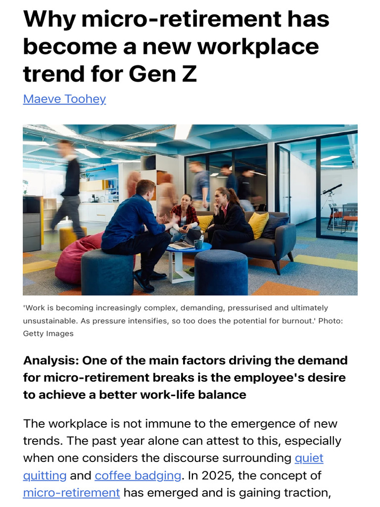 Why Micro-Retirement Has Become A New Workplace Trend For Gen Z | PDF ...