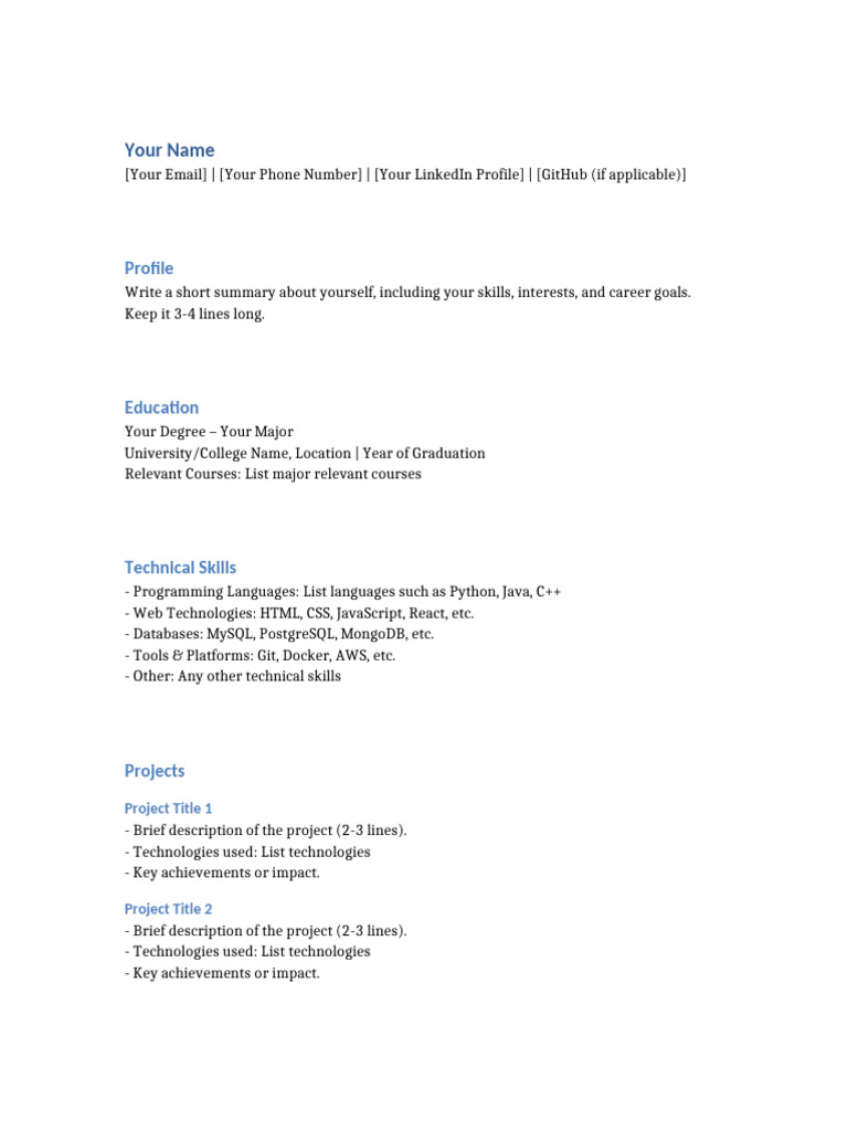 Resume Template for Job Seekers | PDF