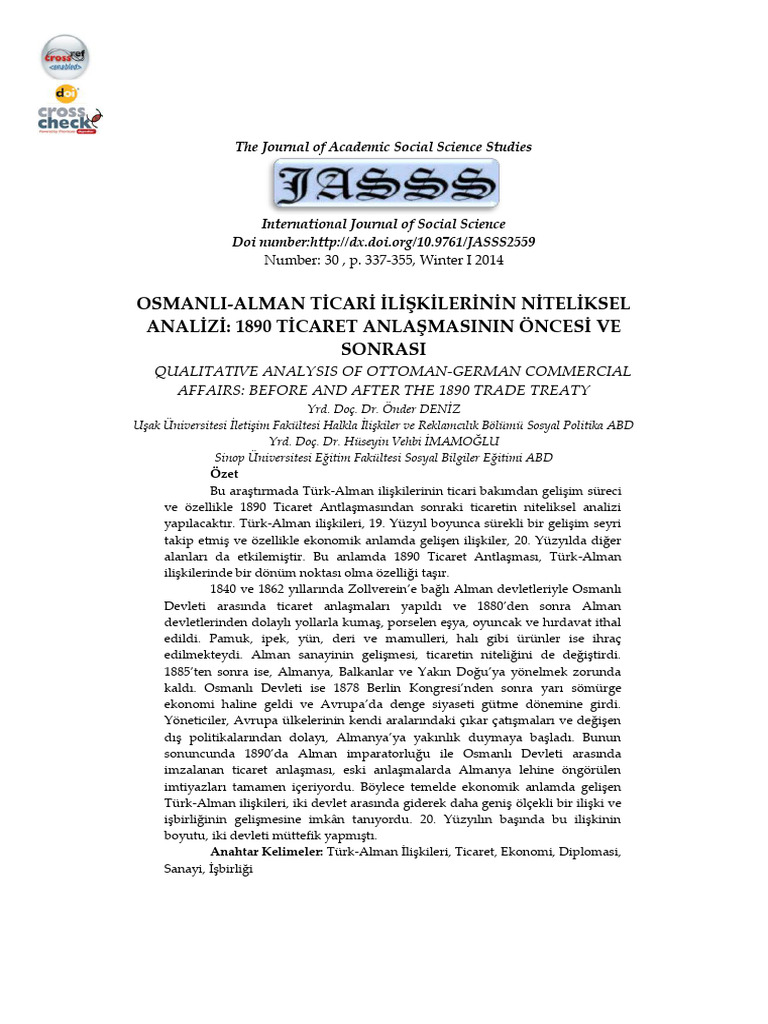 Osmanli Alman Ti Cari Ili Ski Leri Ni N | PDF