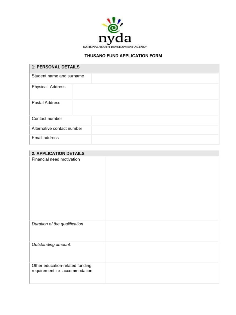 Thusano Fund Application Form 2023 | PDF