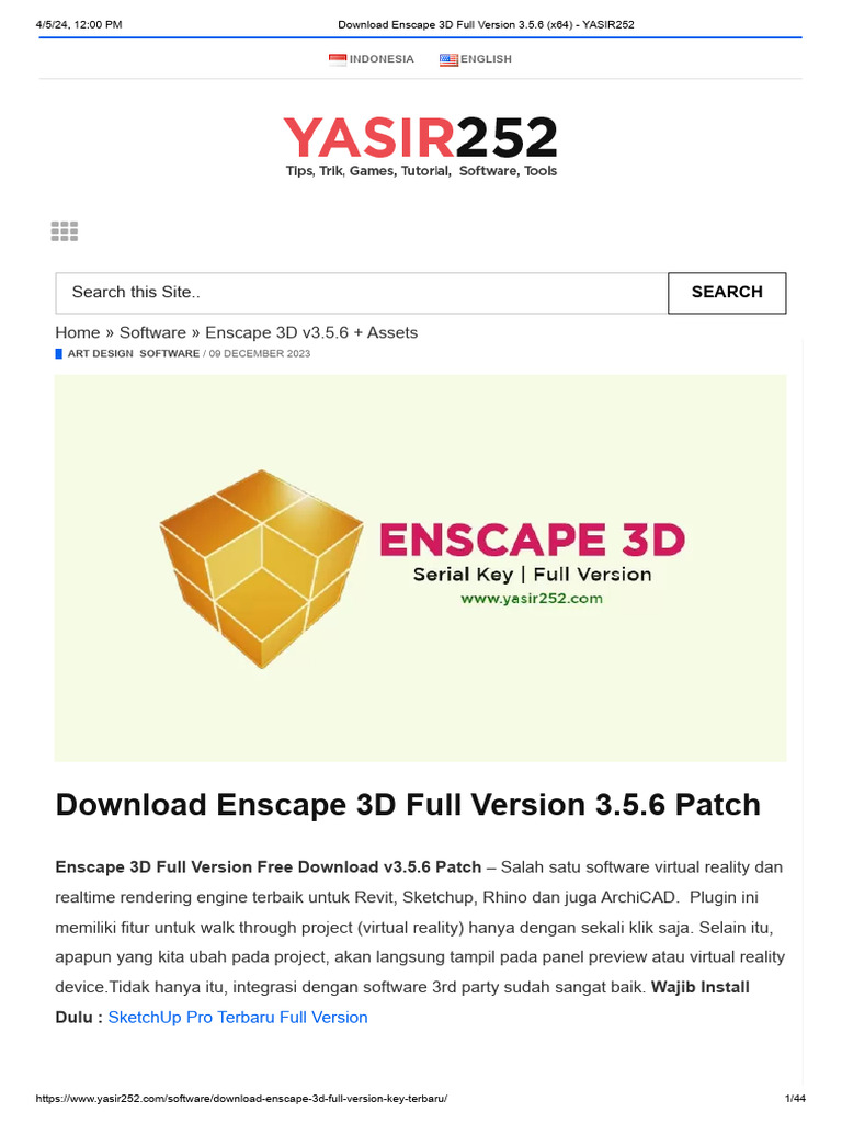 Enscape 3D Full Version 3.5.6 (x64) - YASIR252 | PDF