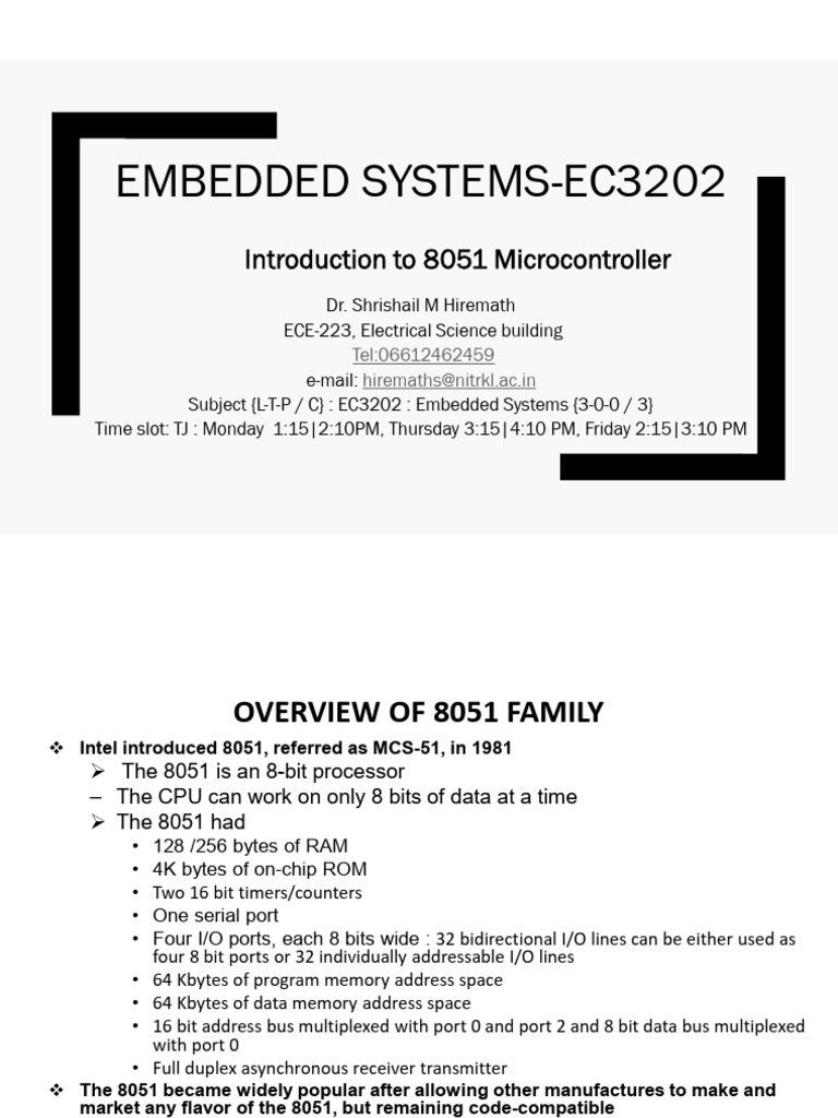 Embedded - Class Jan 2024 Lec II | PDF | Central Processing Unit | Microcontroller