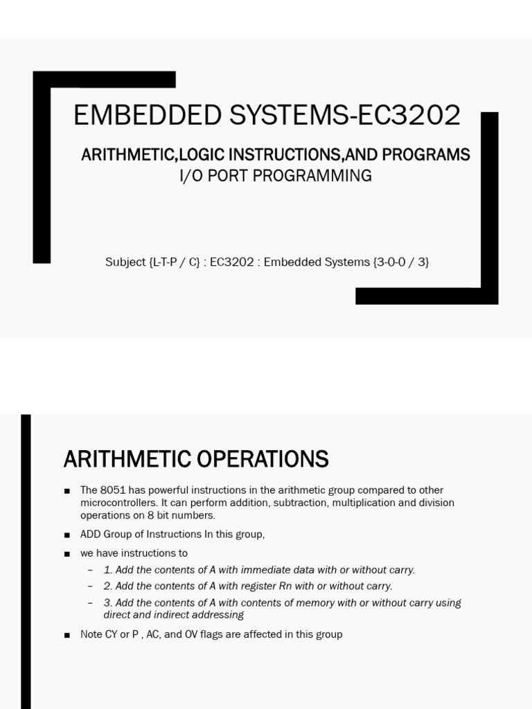Embedded_Class-Jan-2024-Lec-IV | PDF | Binary Coded Decimal | Subtraction