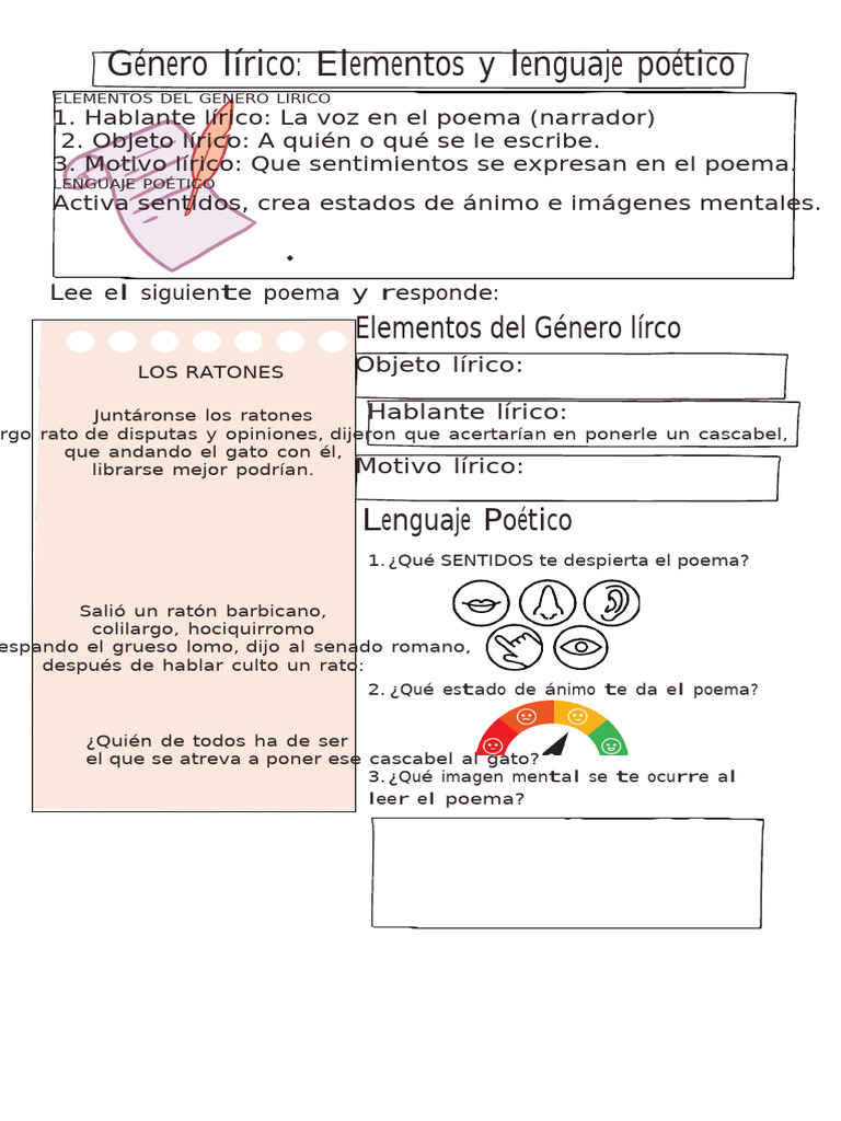 Elementos del Género Lírico y Poético | PDF