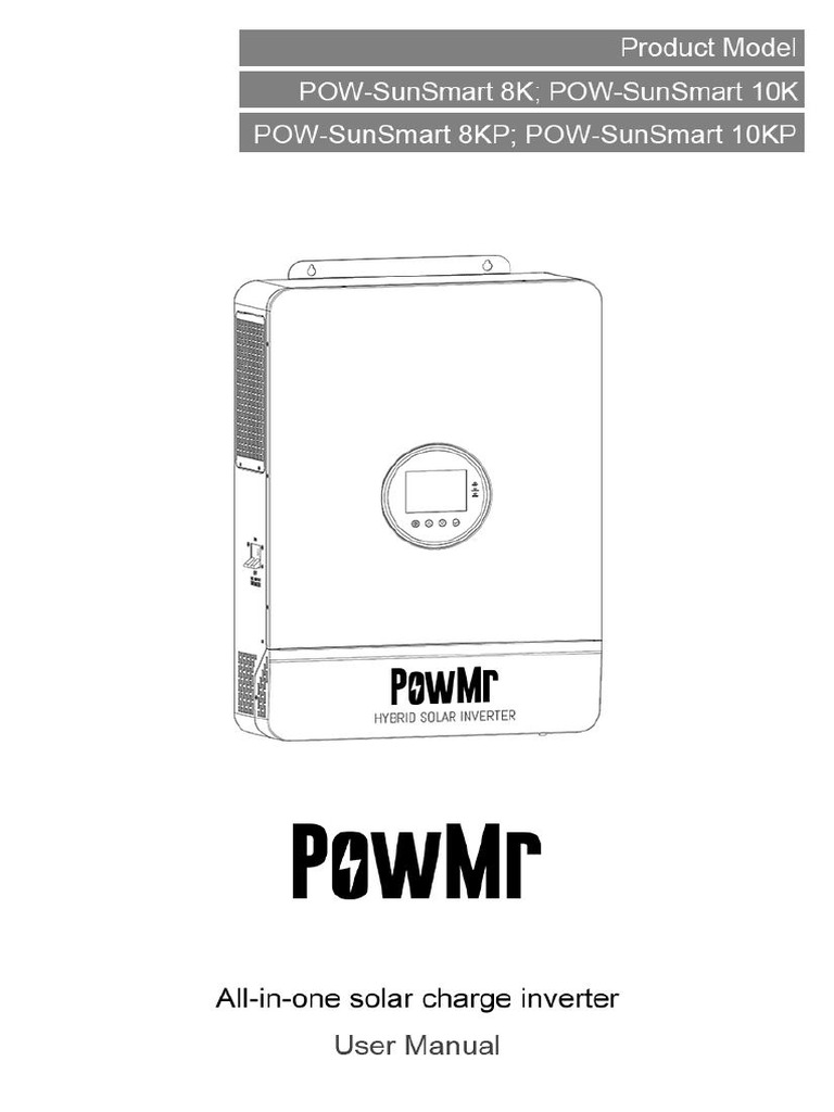 PowMr SunSmart 8k 10k UsMan (EN) | PDF | Power Inverter | Power Supply