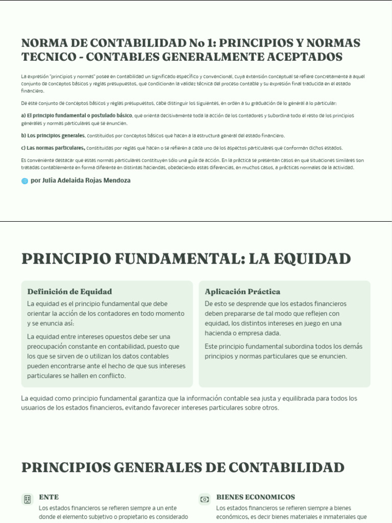 NORMA DE CONTABILIDAD No 1 PRINCIPIOS Y NORMAS TECNICO CONTABLES GENERALMENTE ACEPTADOS | PDF ...