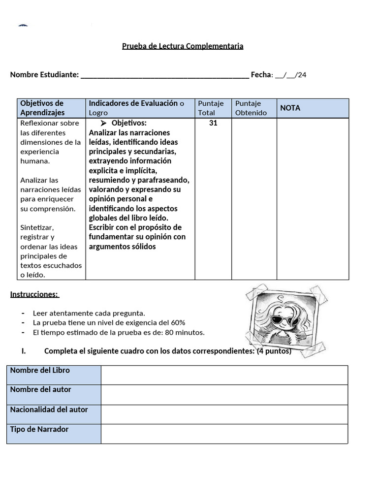Prueba de Judy Moody Se Vuelve Famosa | PDF | Aprendizaje | Cognición