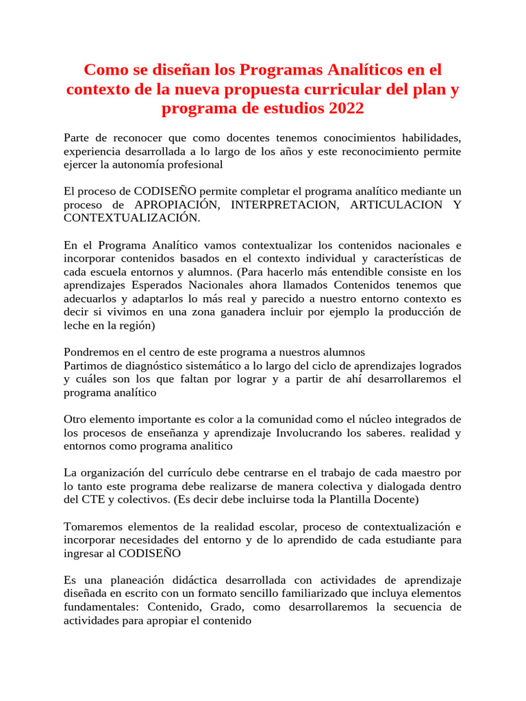 Comparto 'Propuesta Programas Analíticos' Con Usted | PDF