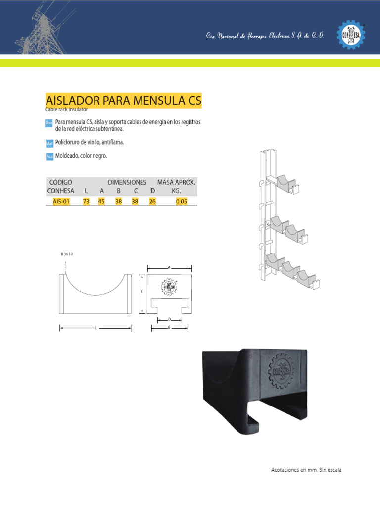 Hoja Tecnica Aislador para Mensula Cs 2024 | PDF