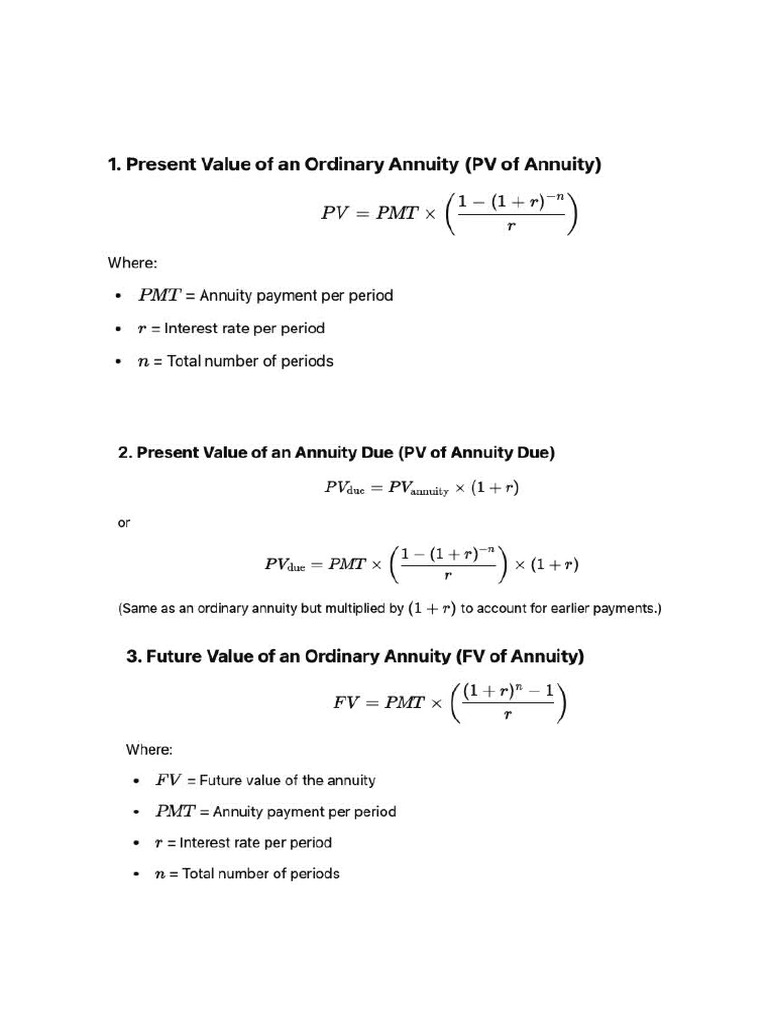 TVM Formulas | PDF