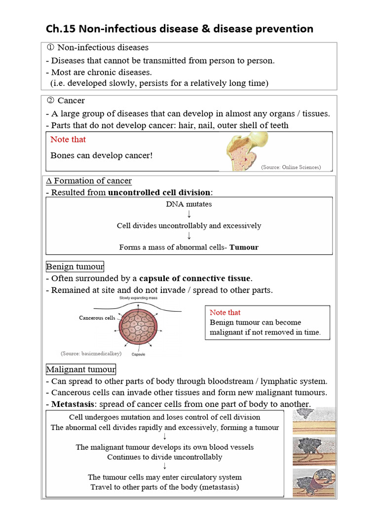 Bio Ch.15 Non-Infectious Disease & Disease Prevention | PDF | Diabetes ...