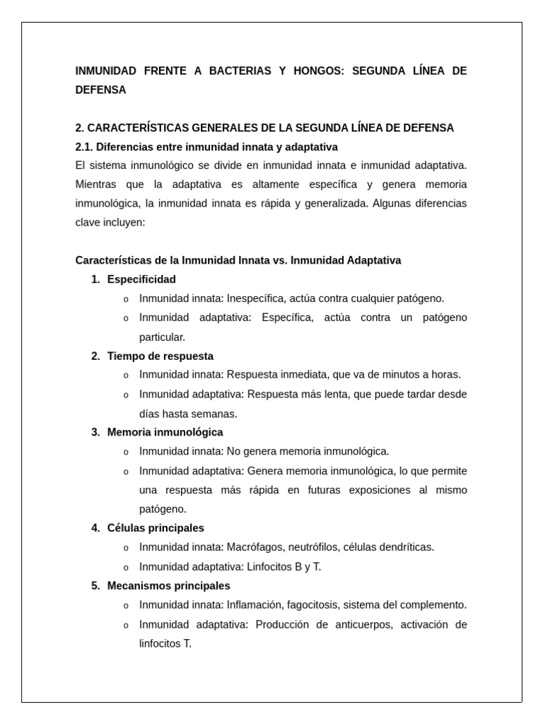 INMUNIDAD FRENTE A BACTERIAS Y HONGOS | PDF | Sistema inmune | Sistema inmune innato