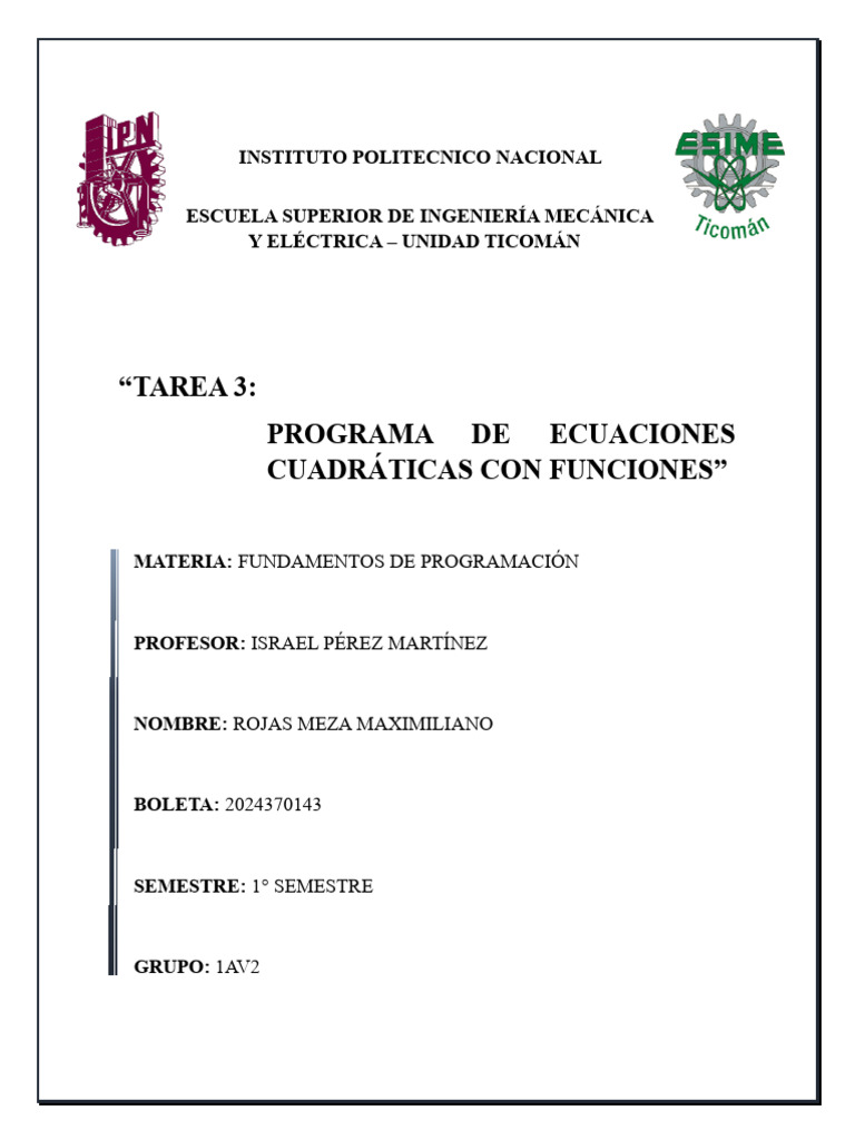 T3 Rojas Meza Maximiliano FP | PDF | Programación de computadoras