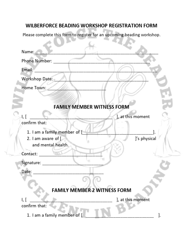 Work Shop Registration Form | PDF