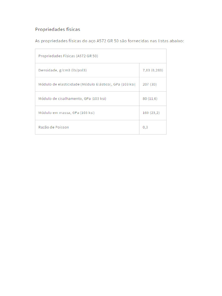 Propeiedades Mec Astm A572 - G50 | PDF