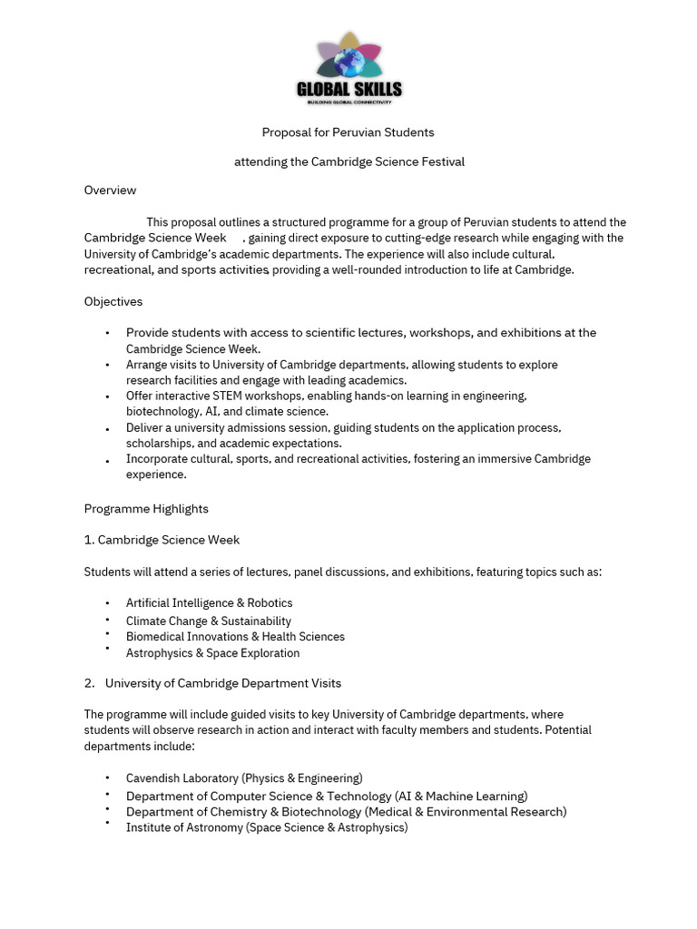 Cambridge Science Week for Peruvian Students | PDF | Science ...