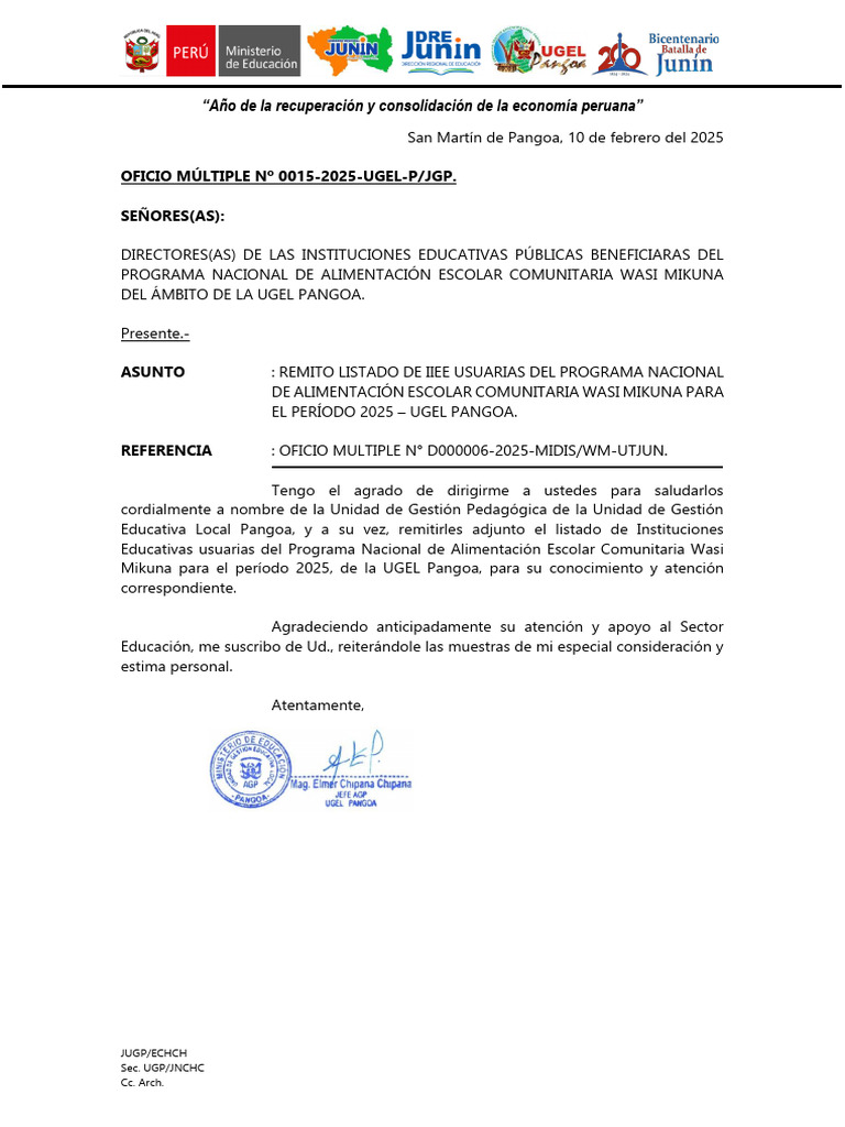 Oficio Multiple 0015 | PDF