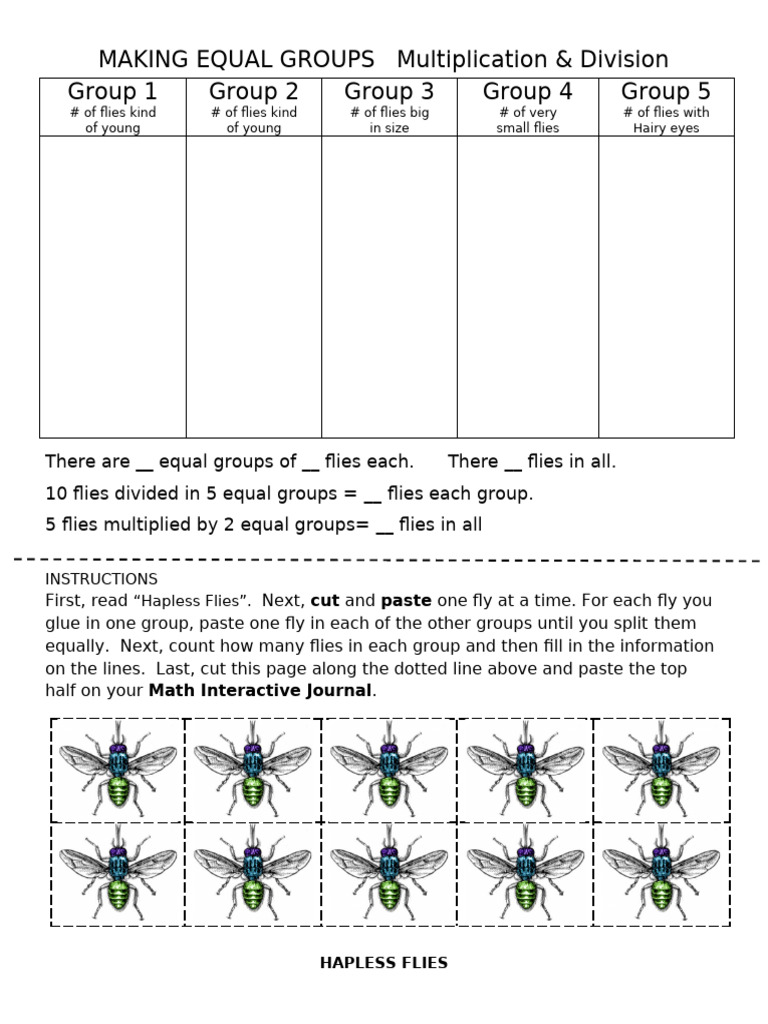 MAKING EQUAL GROUPS Multiplication & Division Group 1 Group 2 Group 3 ...