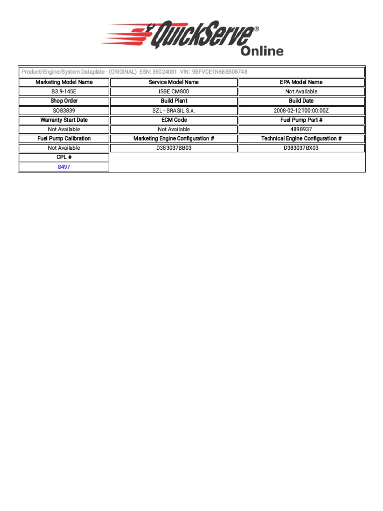 Cummins QuickServe Online | PDF