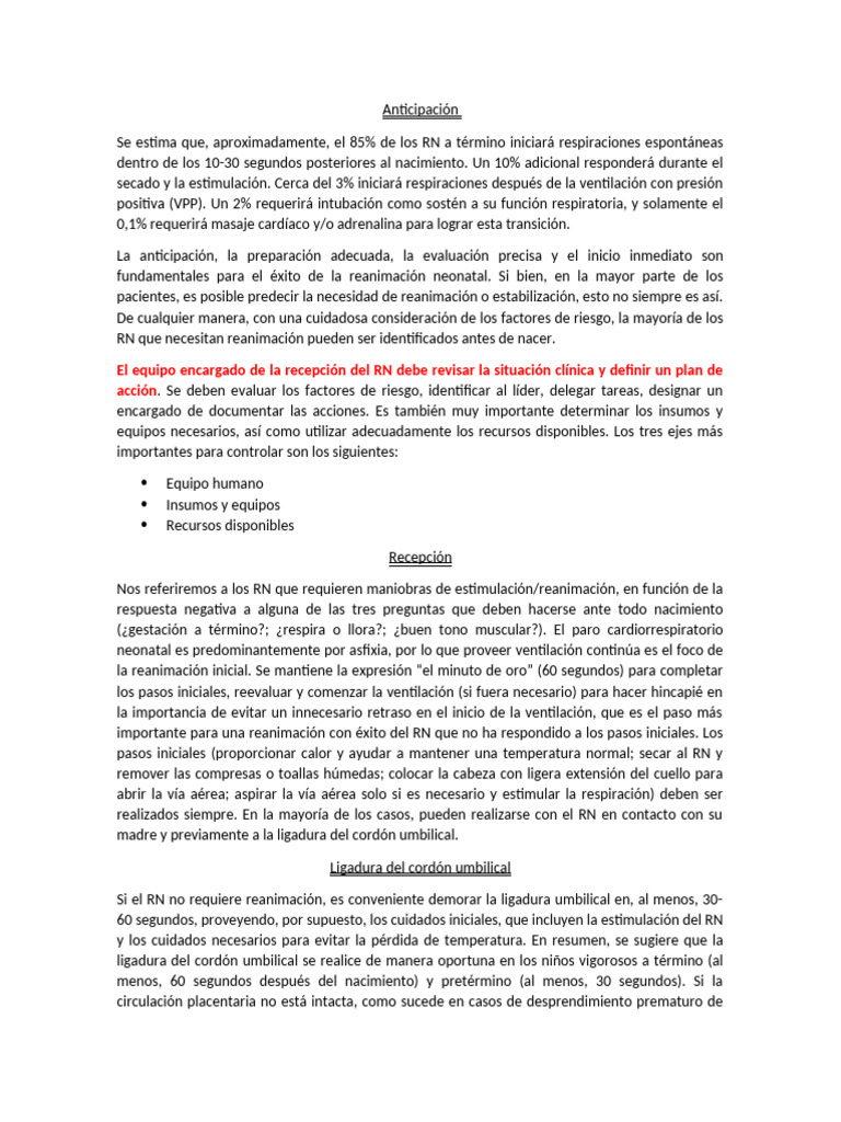 Reanimación Neonatal: Guía Práctica | PDF | Reanimación cardiopulmonar ...
