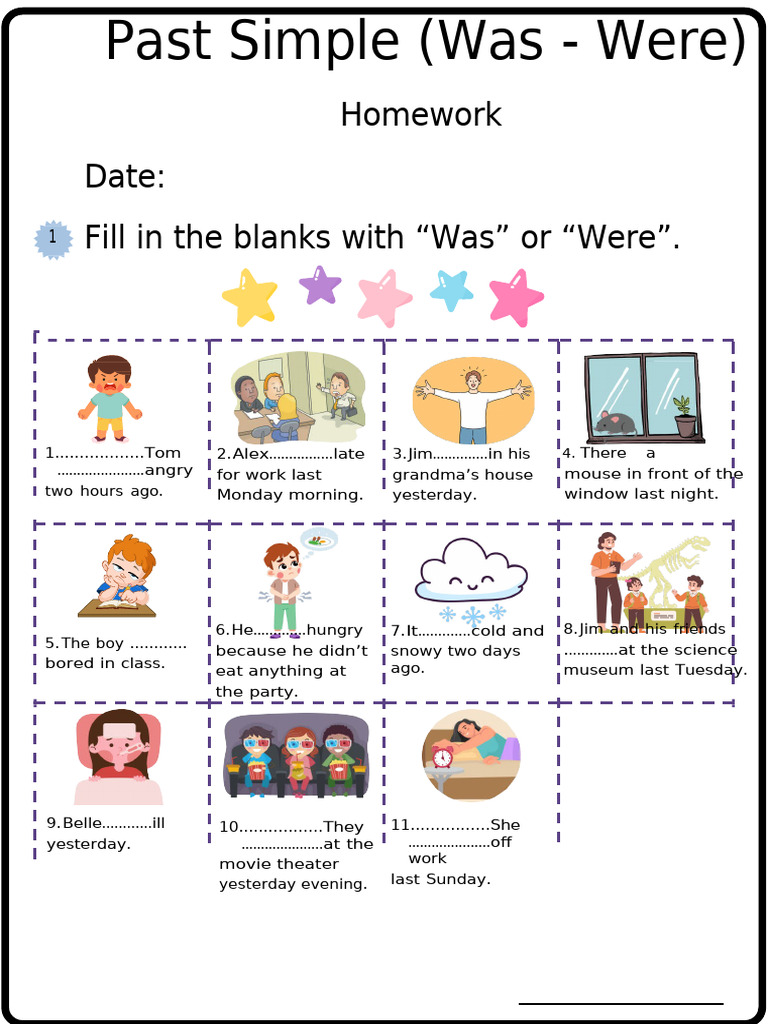Past Simple Was and Were Worksheet-4221741202838 | PDF