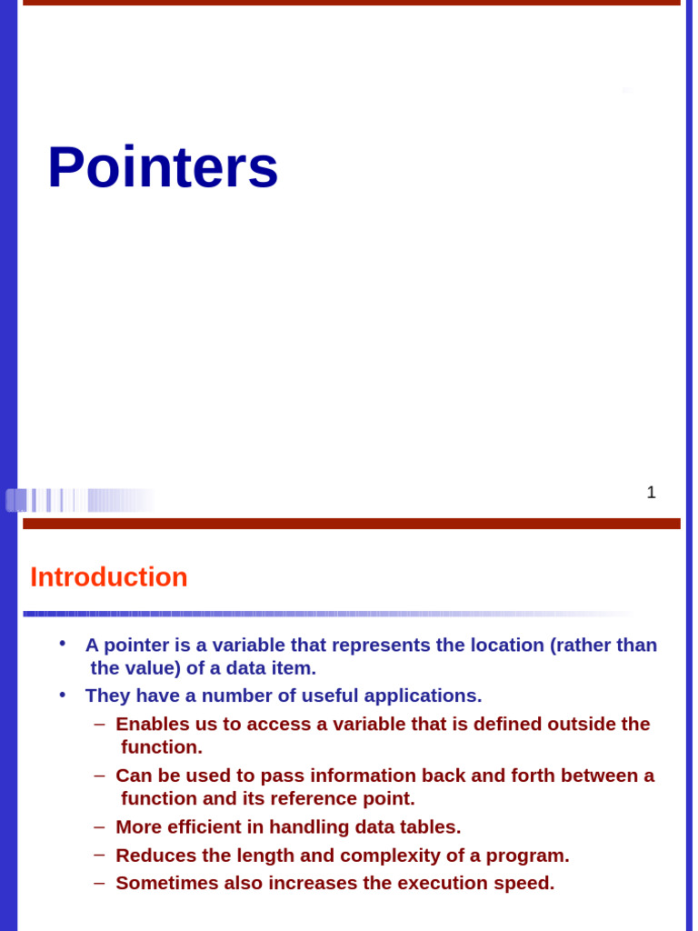Pointer | PDF | Pointer (Computer Programming) | Integer (Computer Science)