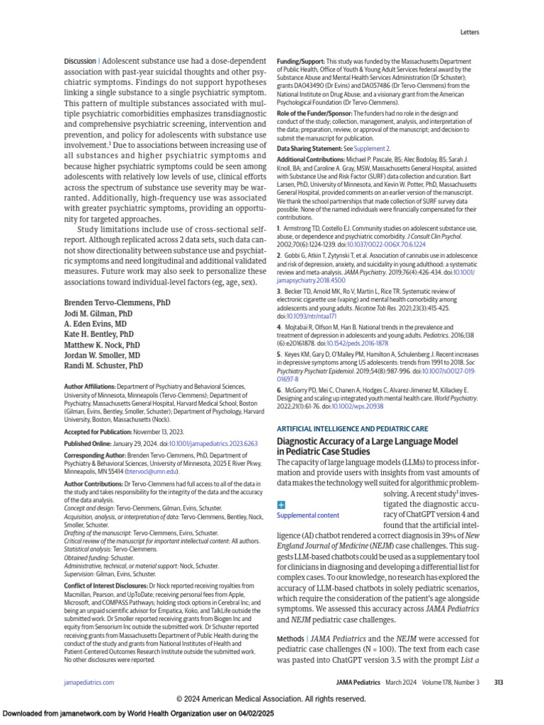 Diagnostic Accuracy of A Large Language Model | PDF | Medical Diagnosis ...