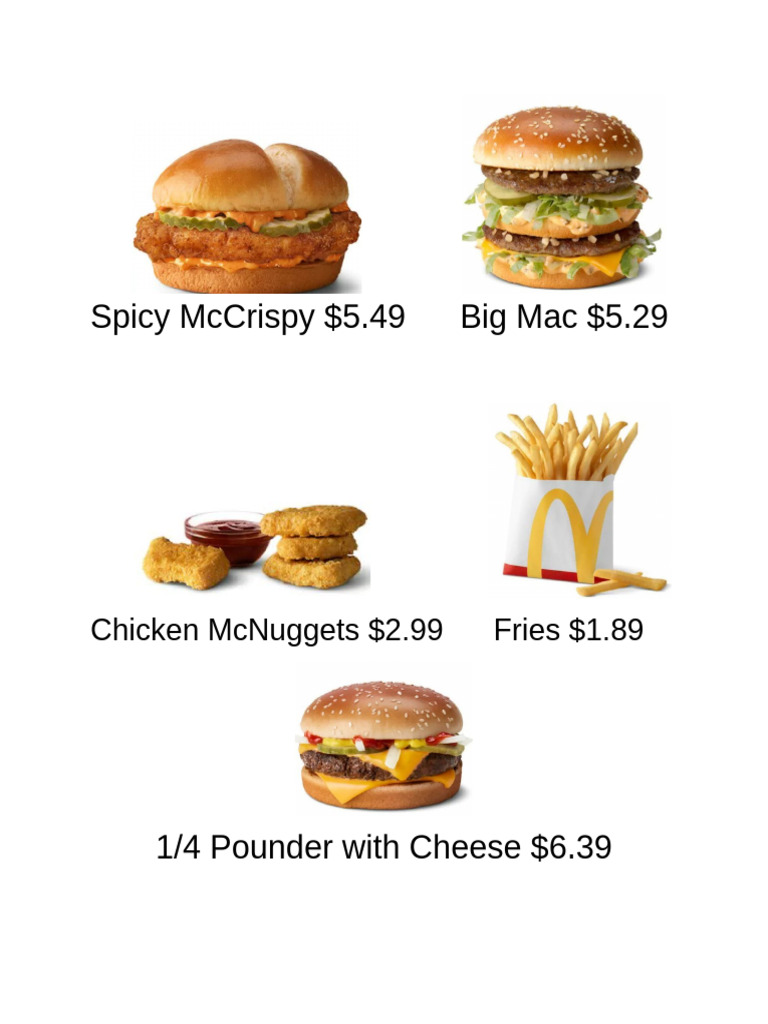 Mcdonalds Menu | PDF