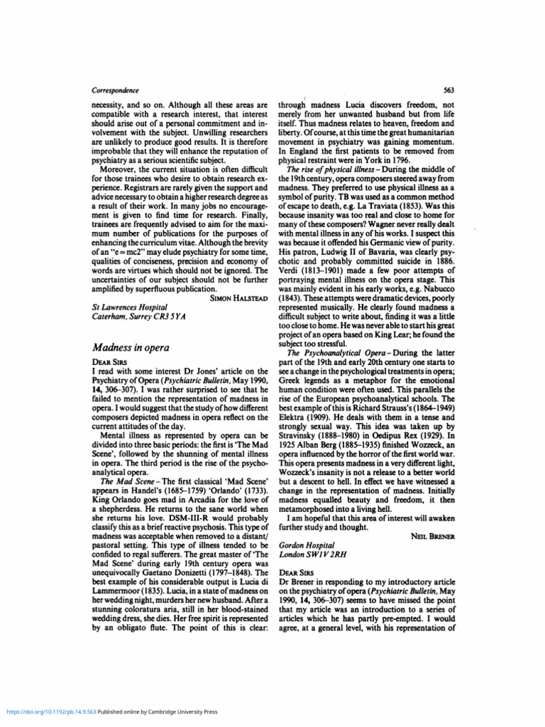 Madness-In-Opera Neil Brener | PDF | Insanity | Opera